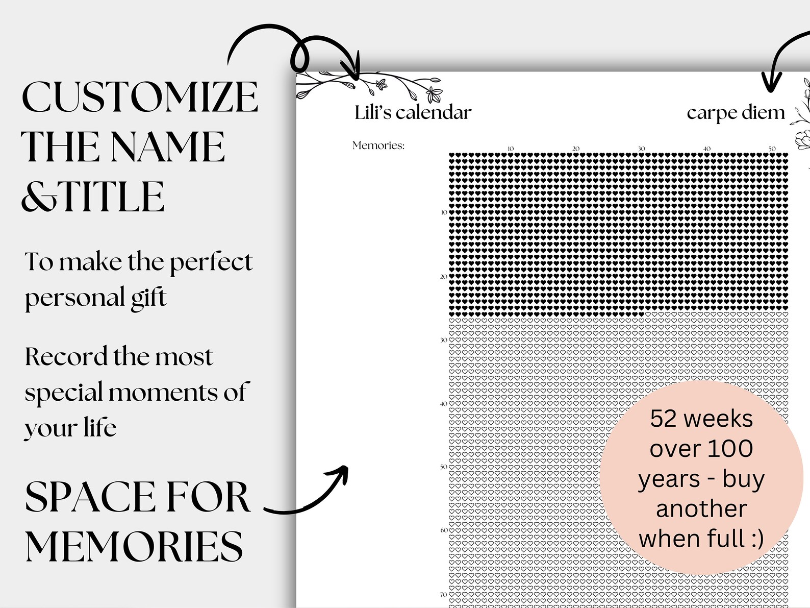 Memento Mori Personalized Stoic Calendar, Her & Him Birthday Gift ...