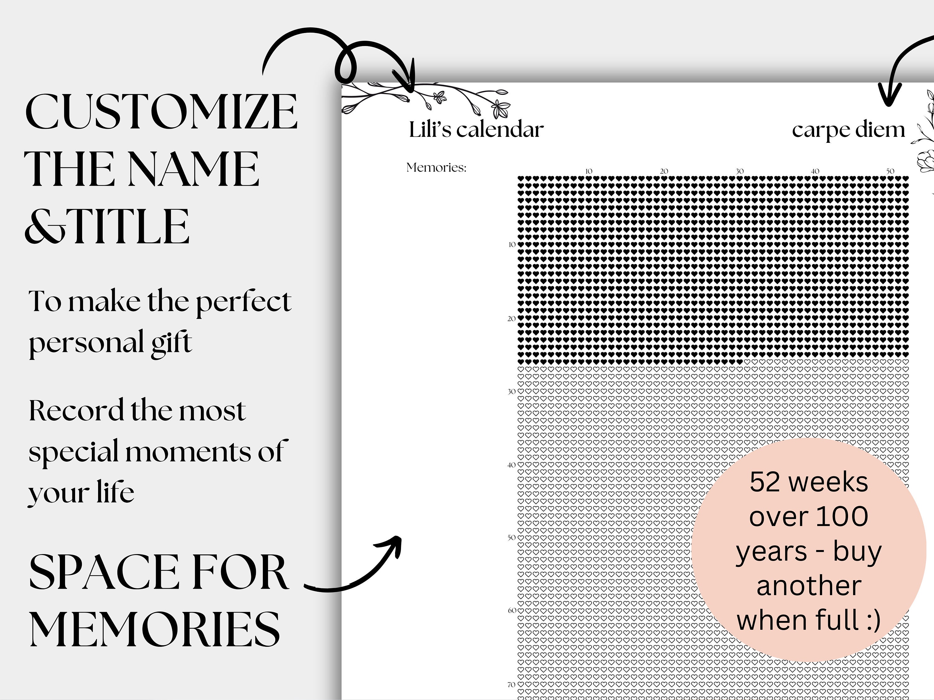 Memento Mori Personalized Stoic Calendar, Her & Him Birthday Gift ...