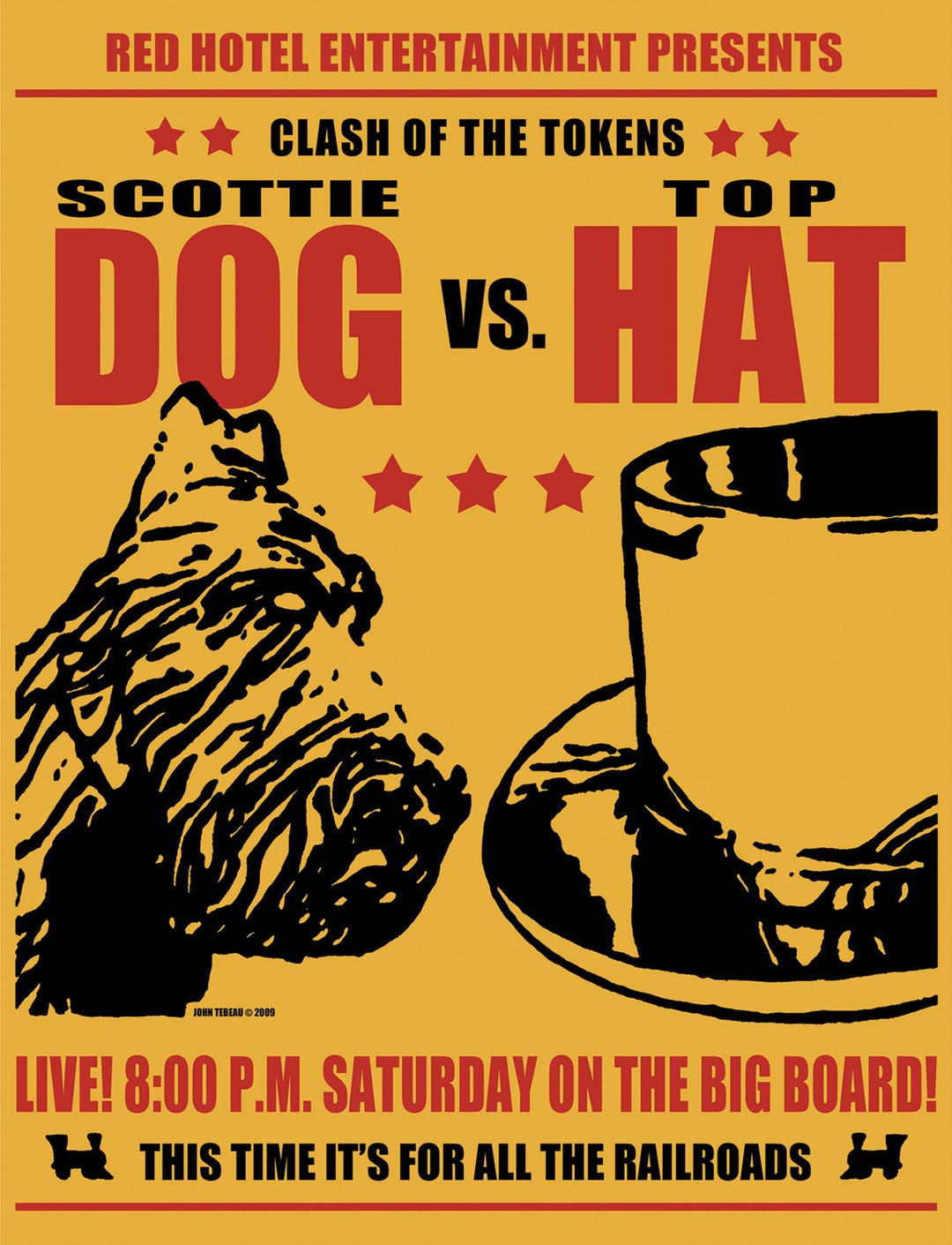Monopoly Wall Art – Scottie Dog Vs Top Hat Boxing Poster – Funny Board ...