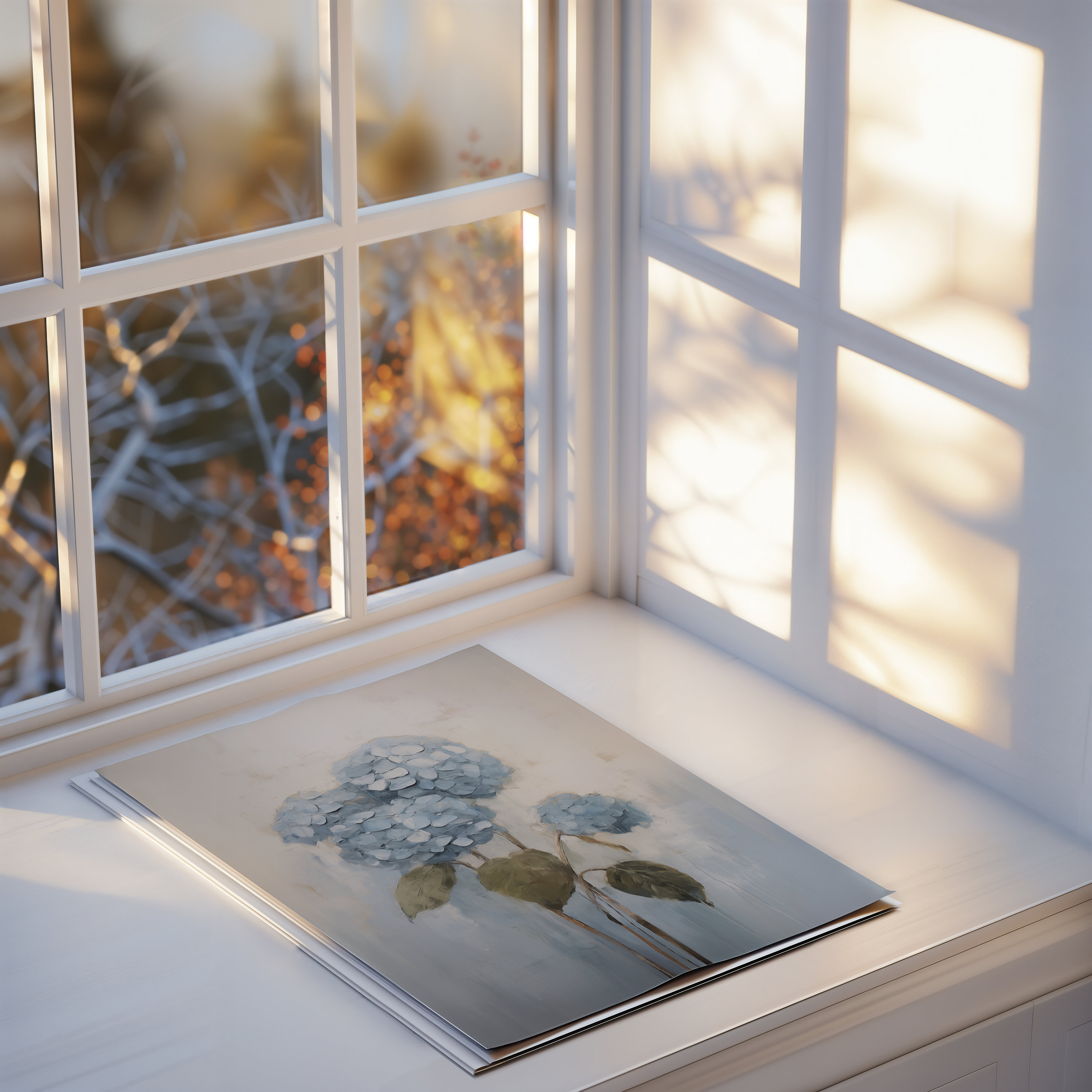 Blue Hydrangea Printable Art Rustic Floral Wall Decor, Cottagecore ...