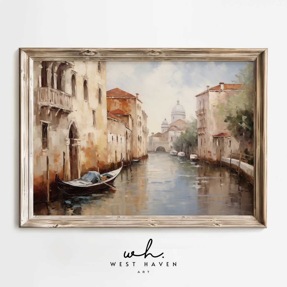 Venice Oil Painting - Serene Gondola Scene, Muted Colors, Beautiful Sky ...