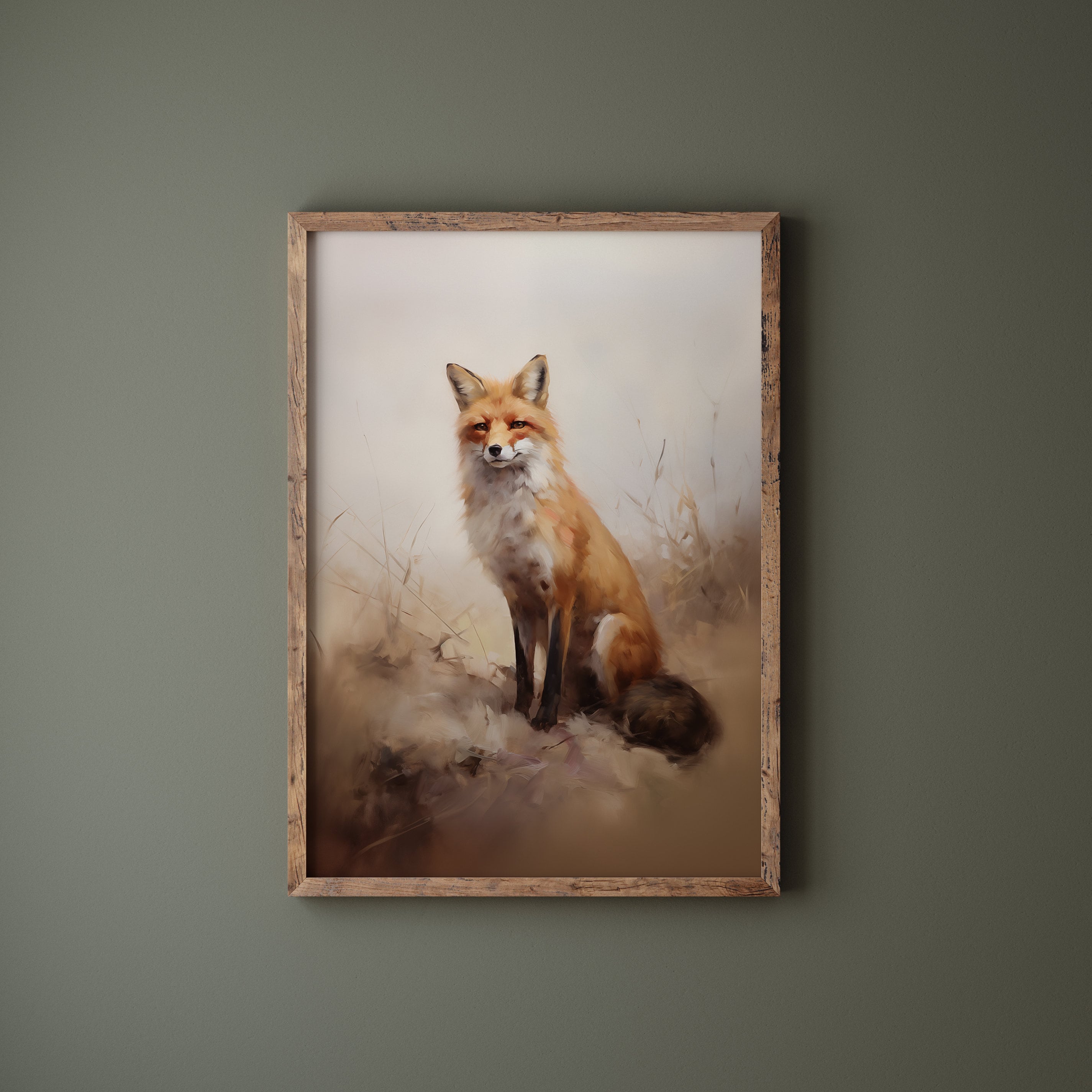 Vintage Style Fox Painting - Rustic Fox Wall Art, Antique-inspired ...