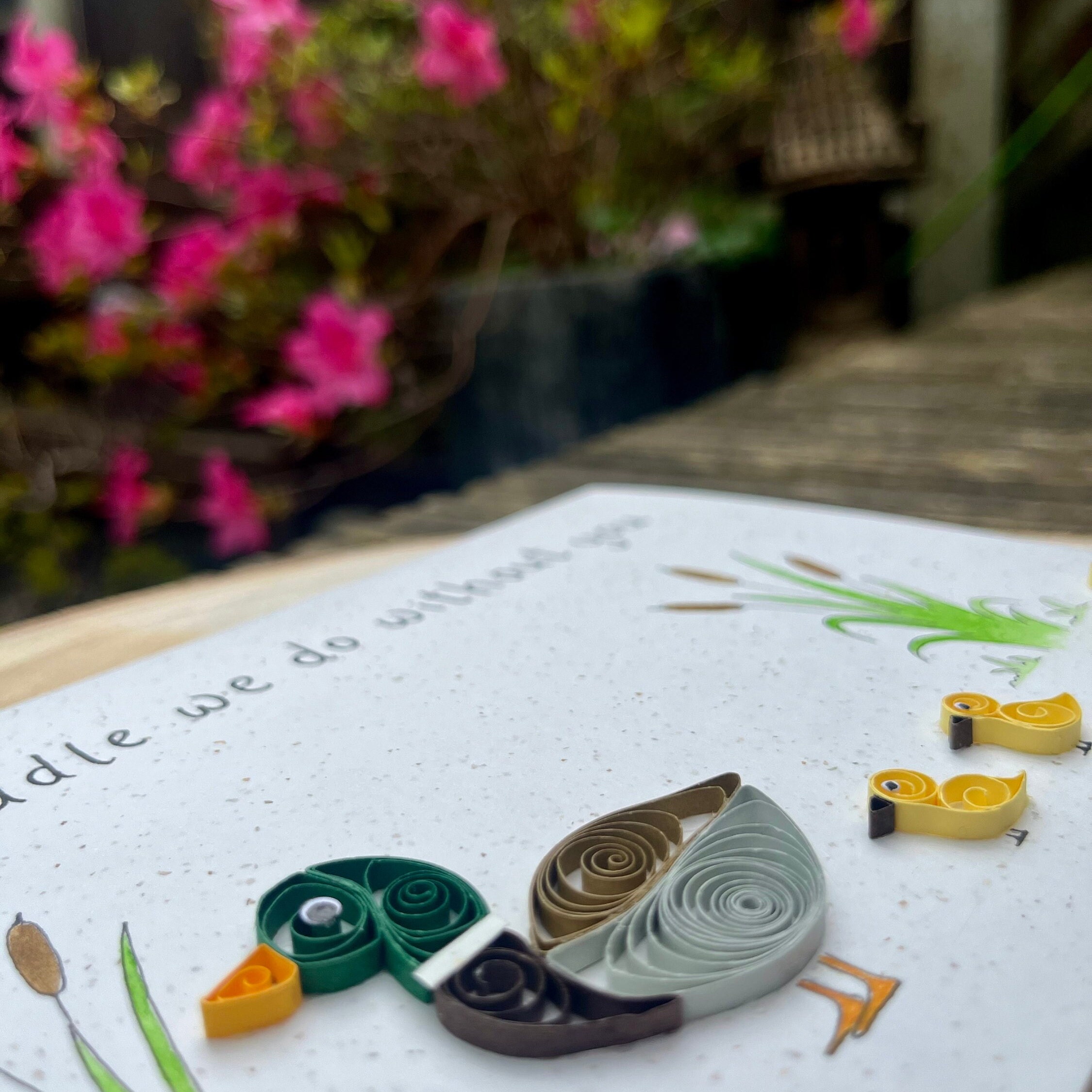 Unique Handmade Quilled Card – Waddle We Do Without You Pun - Duck ...