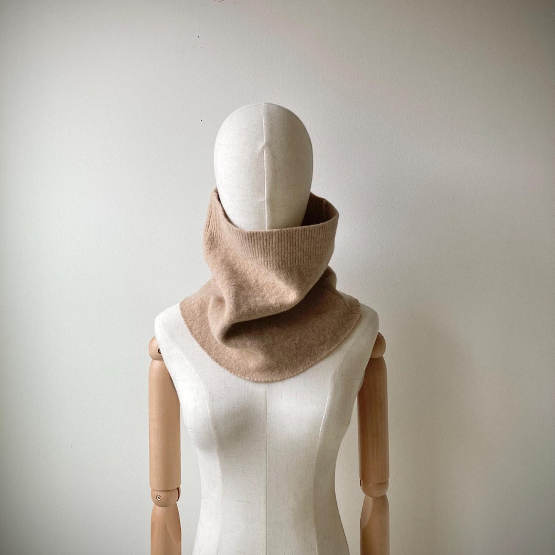 Joodito Pure Cashmere Upcycled Sweater Scarf Tube Funnel High Cowl ...