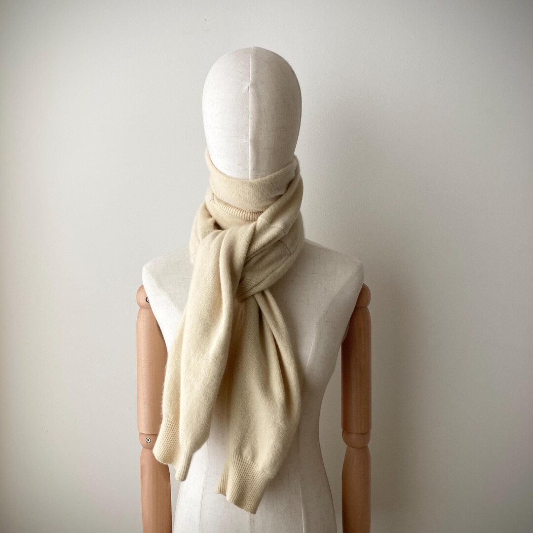 Joodito Pure Cashmere Origami Snake Wrap Scarf Upcycled Sweater Long ...