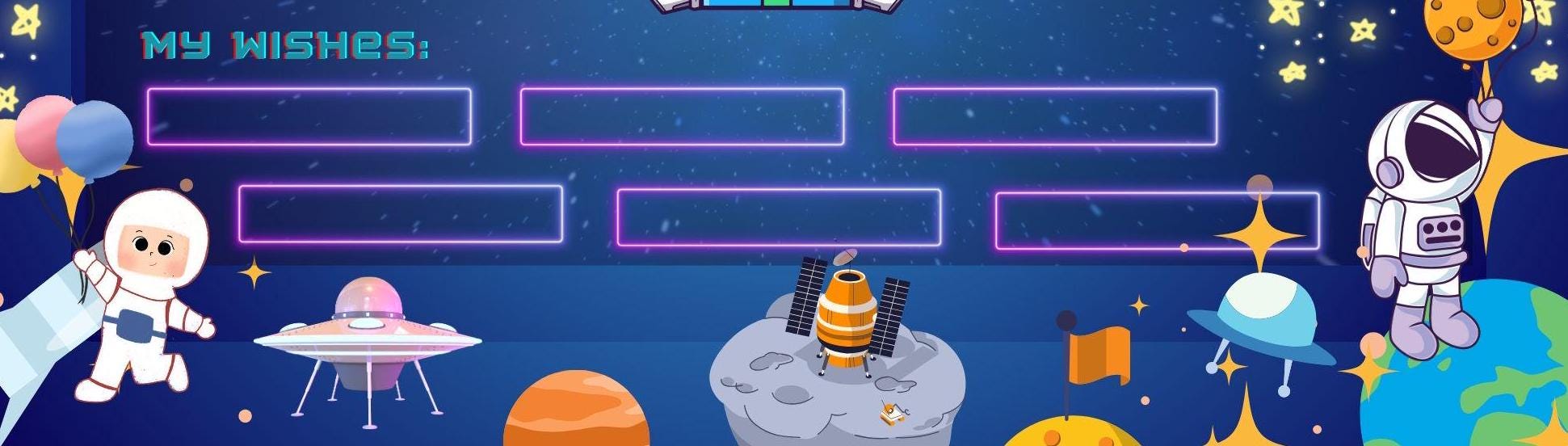 Printable Space Theme Birthday Countdown. With a Cut Out Paper String ...