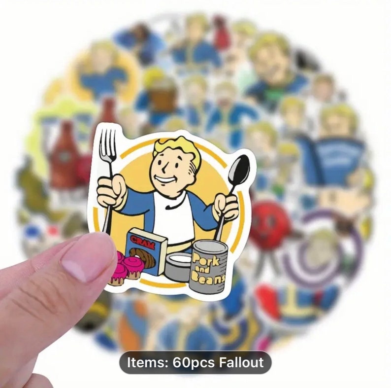 Viral Fallout Stickers. 60 Pcs. Vault Boy, Nuka Cola Etc. - Etsy