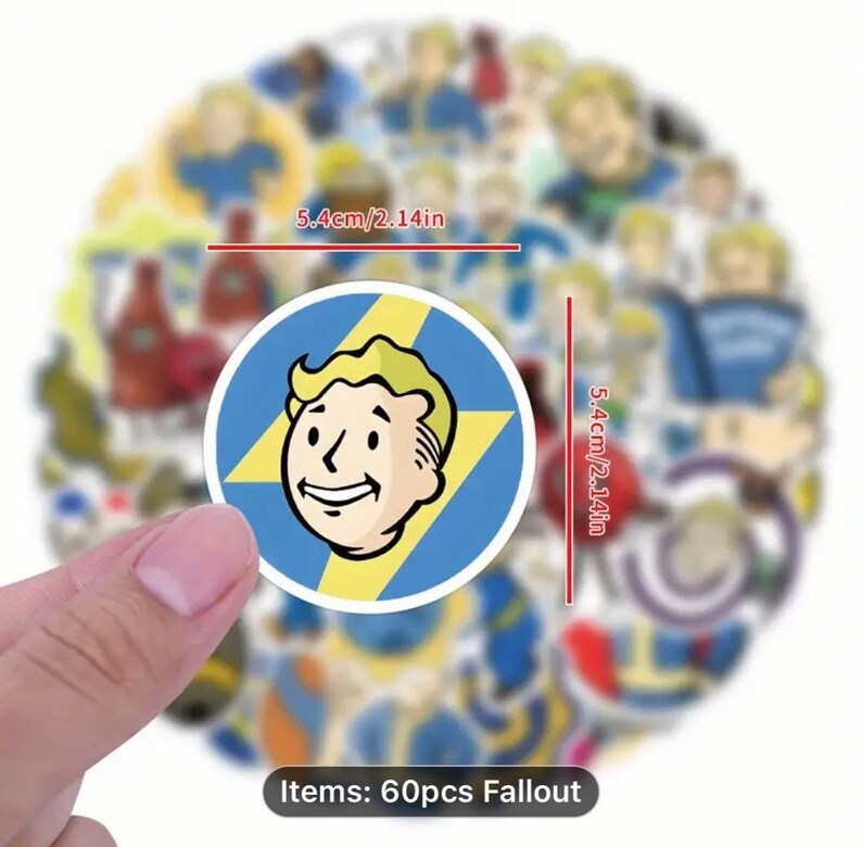 Viral Fallout Stickers. 60 Pcs. Vault Boy, Nuka Cola Etc. - Etsy