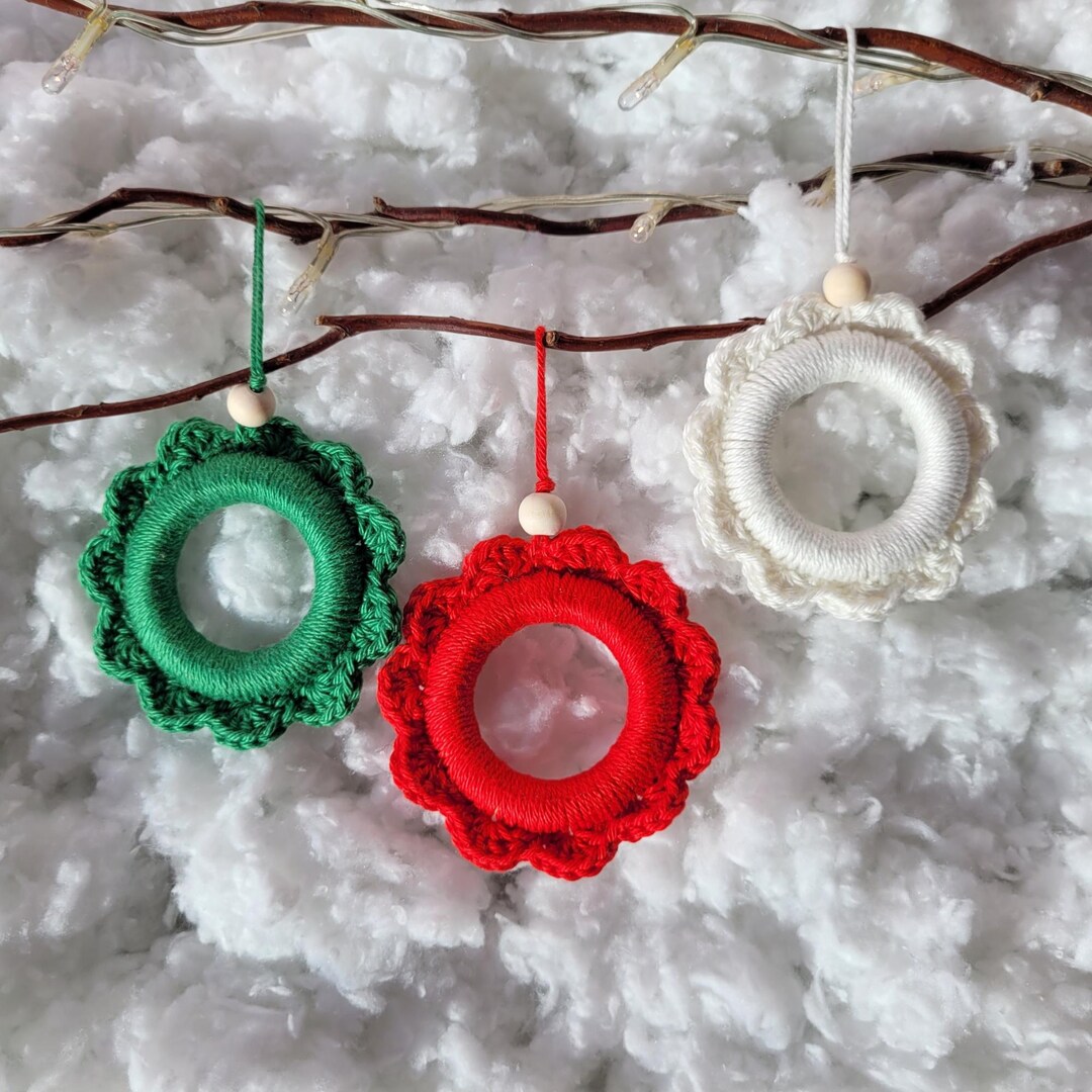 Crochet Christmas Tree Ring Trio Decorative Christmas Rings sold in ...