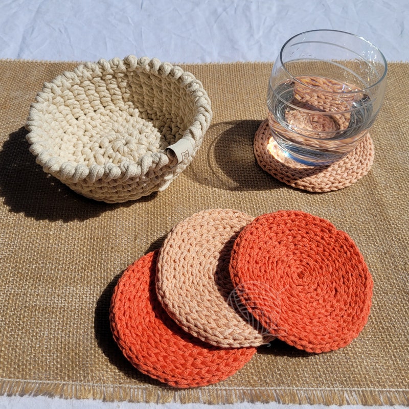 Crochet Coaster Set - Etsy