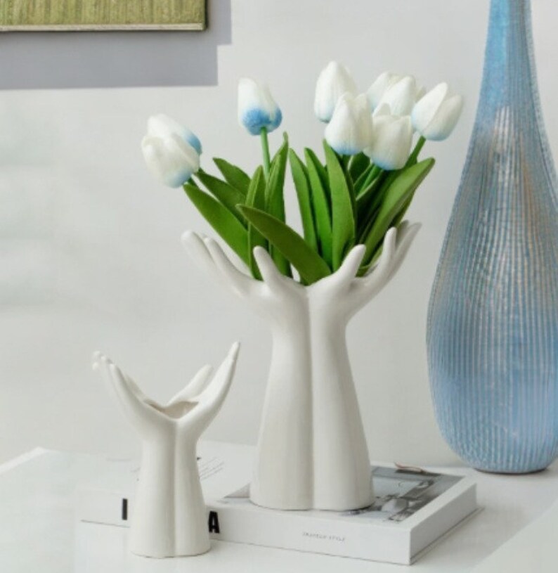 Hand Shaped Ceramic Vase: Home Decoration, Flowers, Bouquets ...