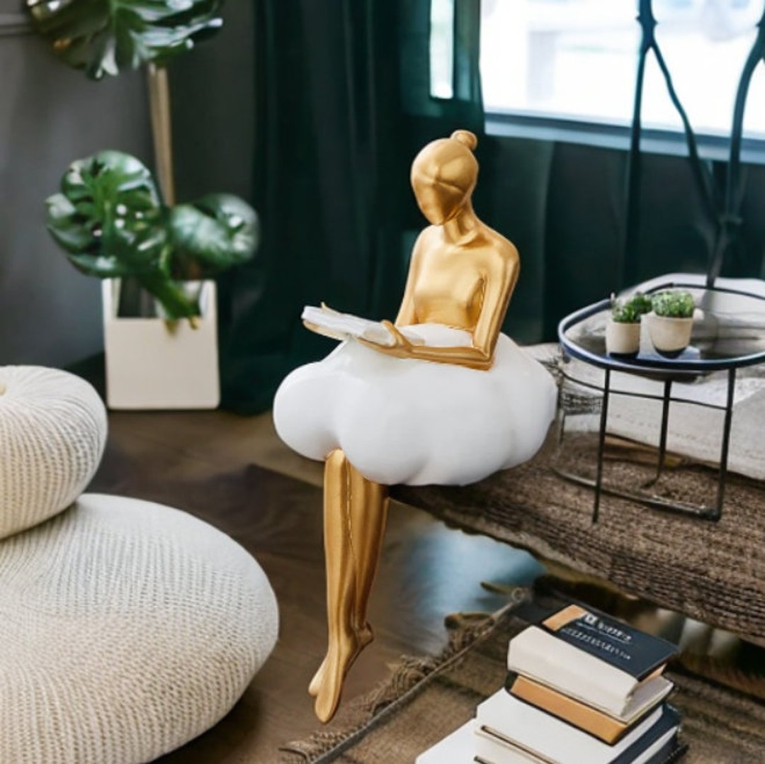Elevate Your Space: Golden Nordic Statues Figurines, Modern Minimalist ...