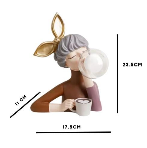 Resin Cartoon Bubble Girl Statue Ornament - Home Decor Night Light for ...