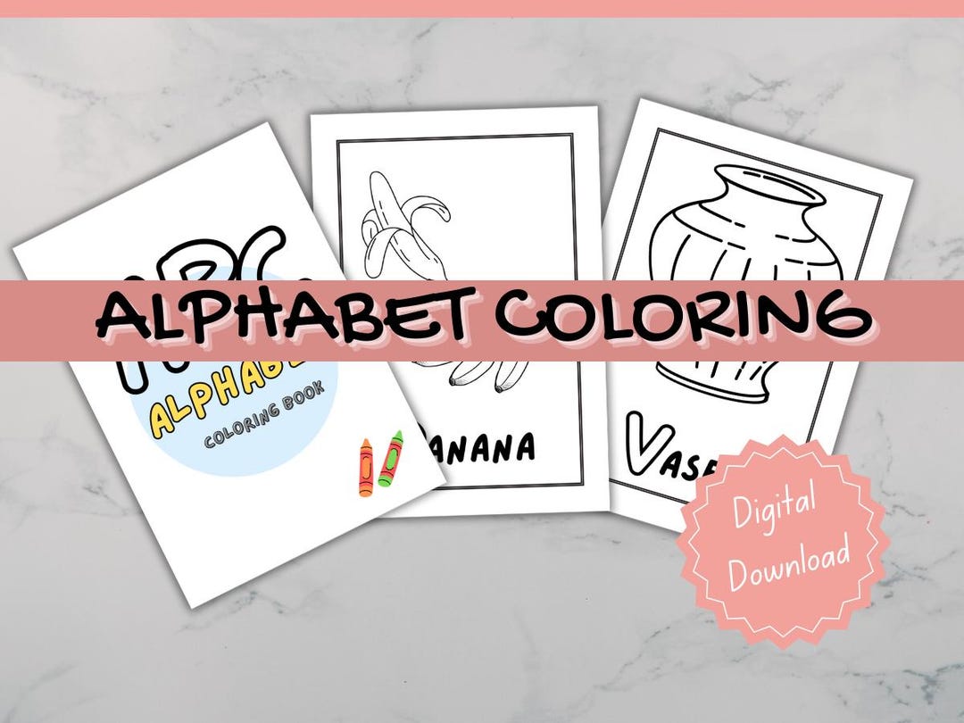 Alphabet Coloring Pages, Preschool Activity (digital Download) - Etsy