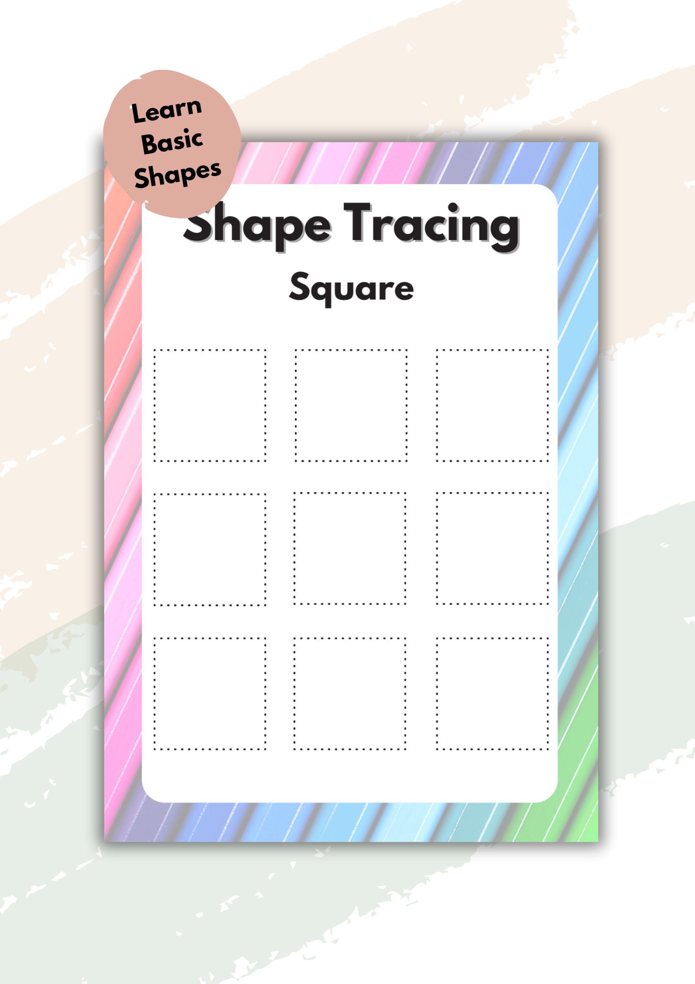 Preschool Shape Tracing, Basic Shape Tracing, Shape Tracing Worksheets ...