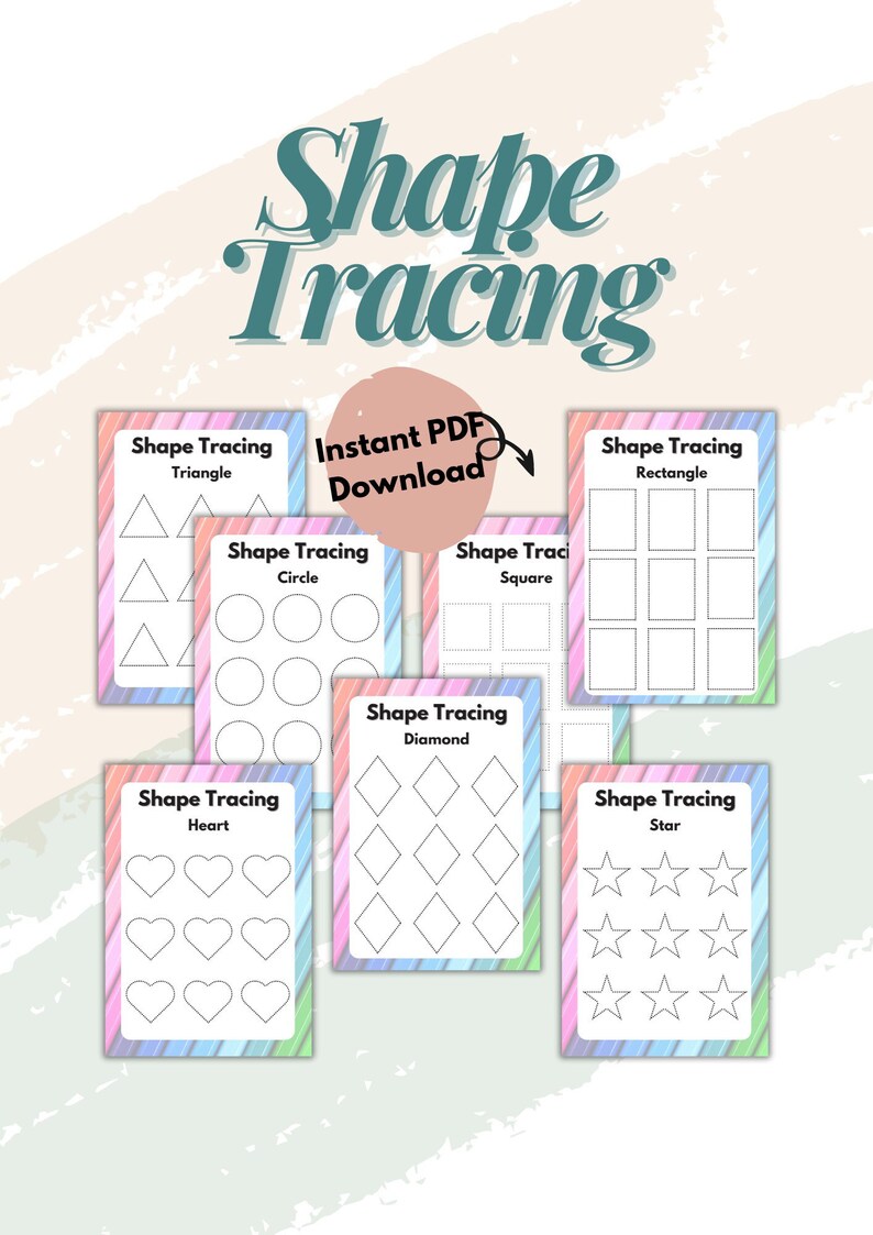 Preschool Shape Tracing, Basic Shape Tracing, Shape Tracing Worksheets ...