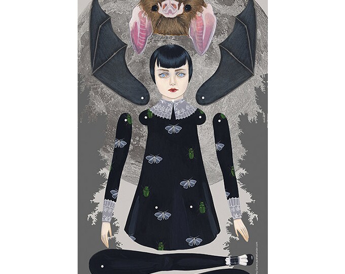 Clearance as A Bat Paper Doll Print by Amy Earles - Etsy