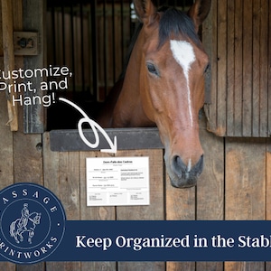 Fillable Ready-to-print Horse Stall Information Card PDF - Etsy