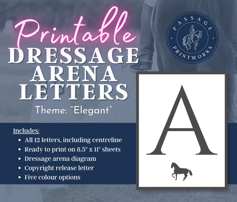 Elegant Printable Dressage Arena Letters Ready to Print 20x40 and 20x60 ...