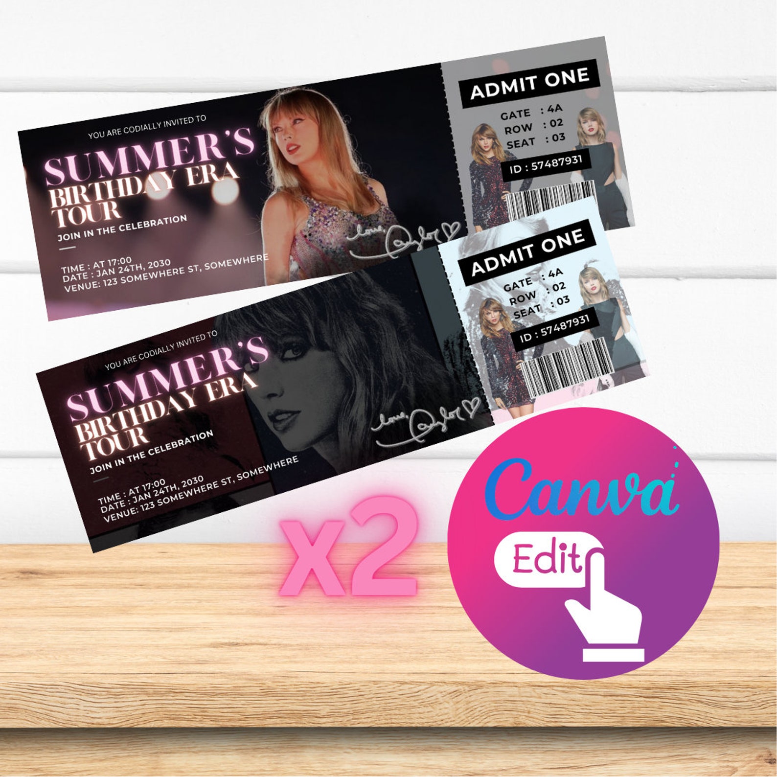 Swifty Style Era Birthday Invitations - Instant Download & Fully ...