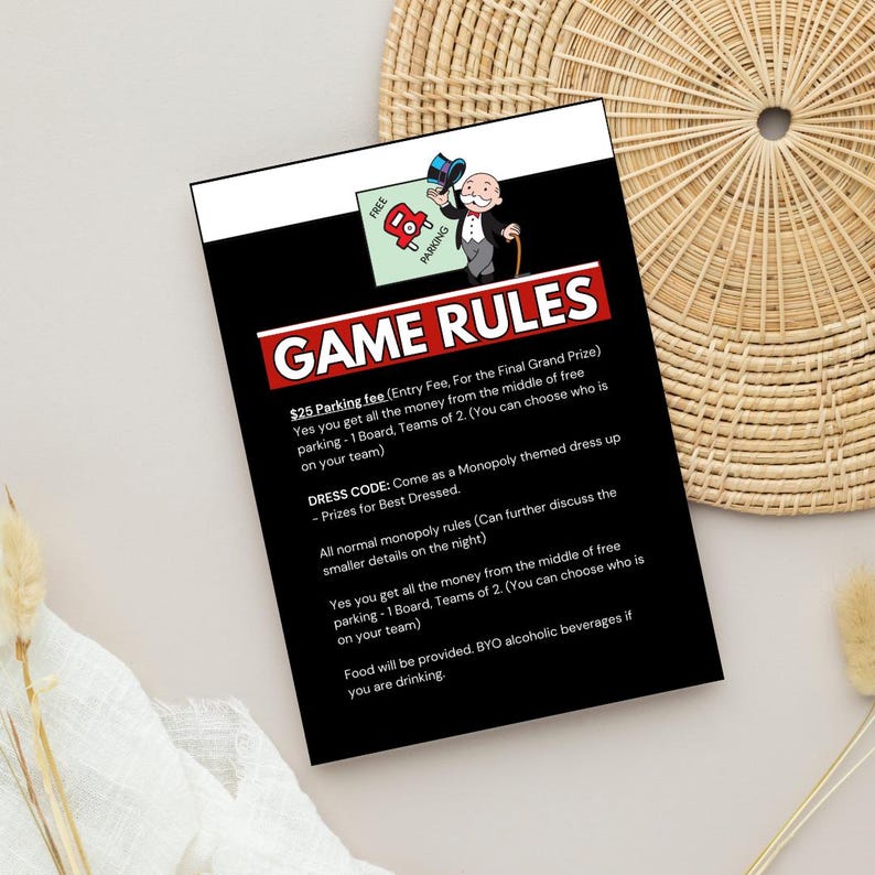 Instant Download - Monopoly Game Style Birthday Invitations X2! Fully ...