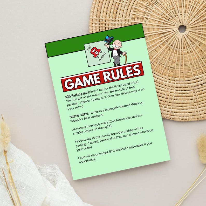 Monopoly Birthday Invitation Template: Customizable Canva Design ...