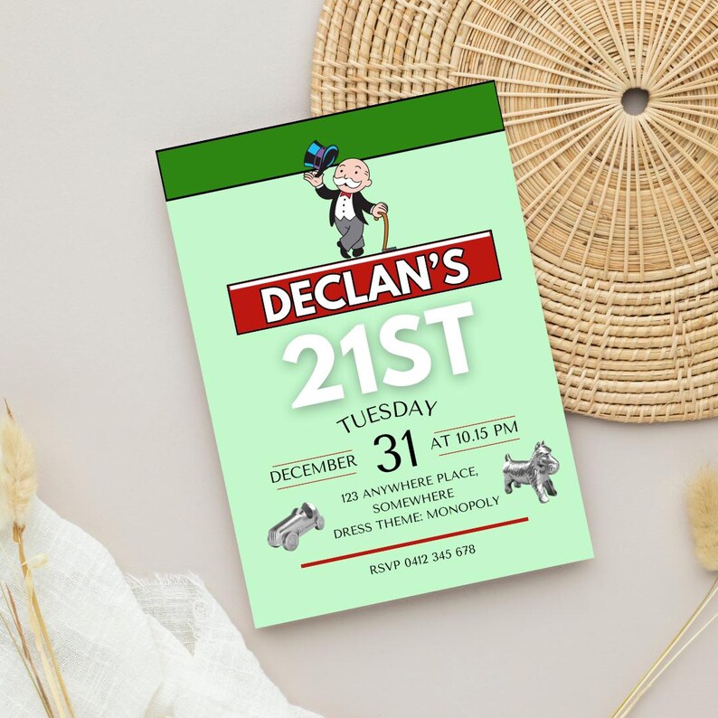 Monopoly Birthday Invitation Template: Customizable Canva Design ...