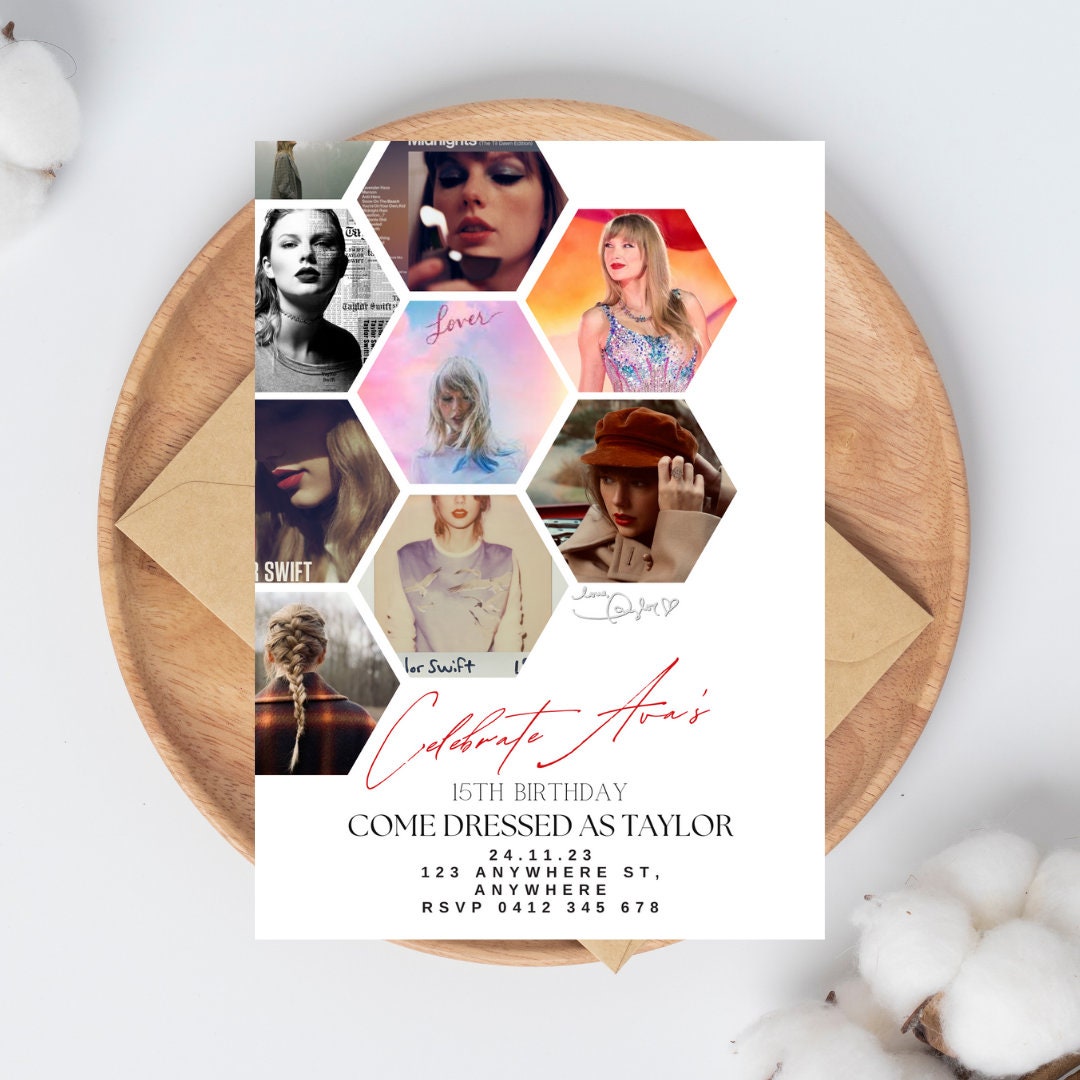 Swifty Style Era Birthday Invitations - Instant Download & Fully ...