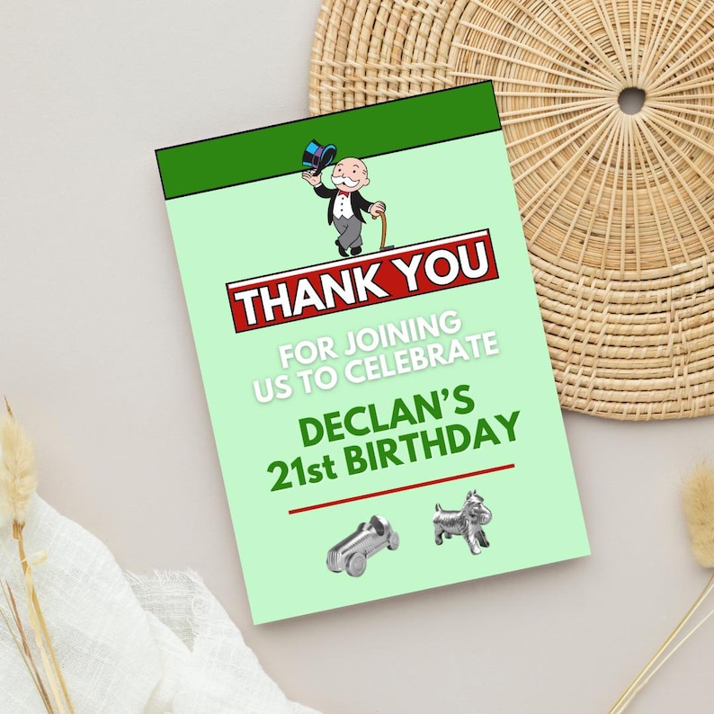 Instant Download - Monopoly Game Style Birthday Invitations X2! Fully ...
