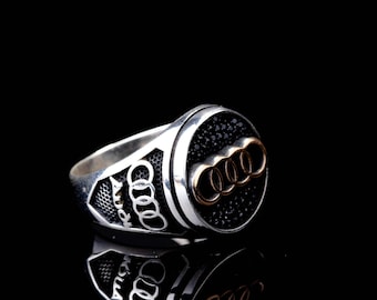 Mercedes Logo Luxury Silver Men's Ring, Passion for Speed, Car Lover ...
