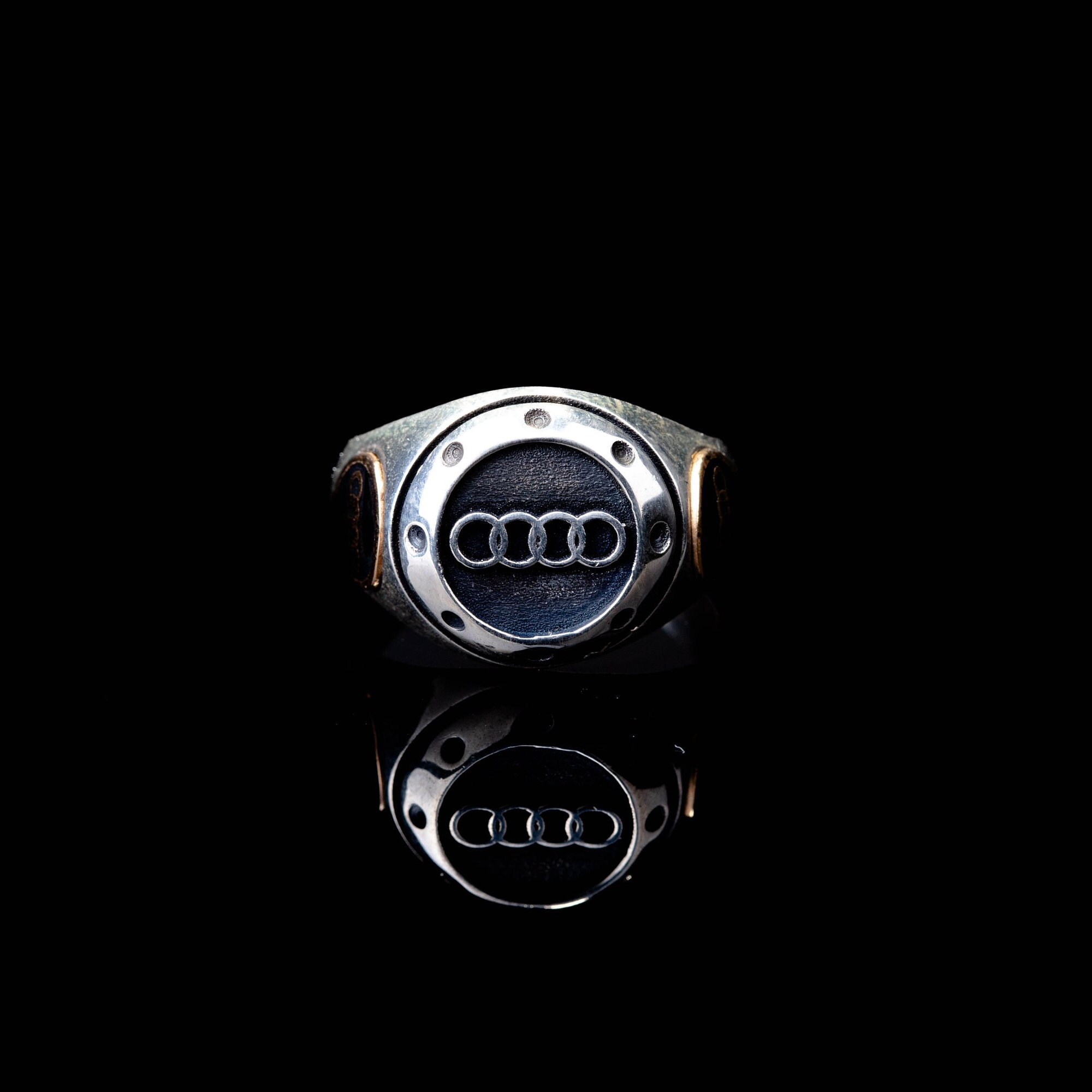Audi Logo Luxury Silver Men's Ring 02 Passion for Speed, Car Lover Ring ...