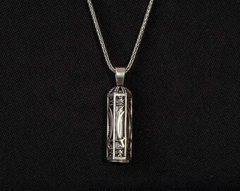 Jawshan Kabir Dua Sword Taweez Necklace, Prophet Muhammad, Silver ...