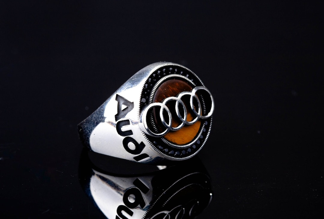 Audi Logo Luxury Silver Men's Ring 01, Passion for Speed, Car Lover ...