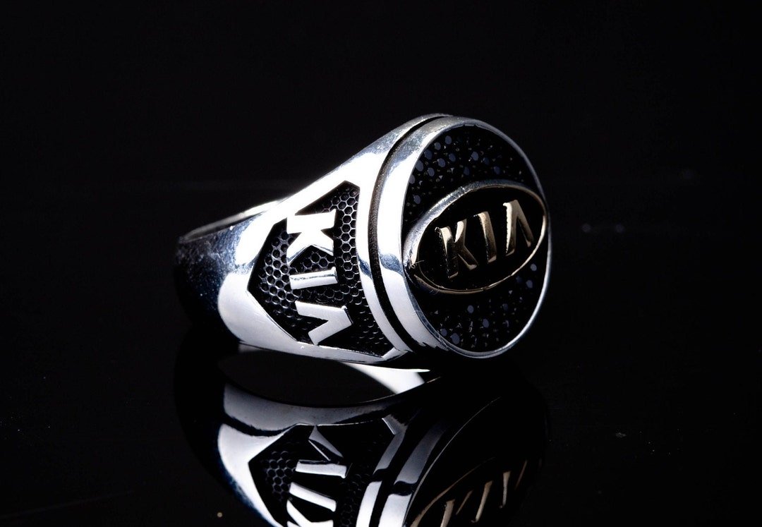 Kia Logo Luxury Silver Men's Ring Passion for Speed, Car Lover Ring ...