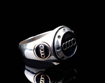 Mercedes Logo Luxury Silver Men's Ring, Passion for Speed, Car Lover ...