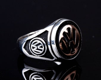Mercedes Logo Luxury Silver Men's Ring, Passion for Speed, Car Lover ...