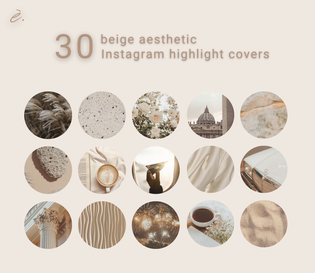 42 Beige Aesthetic Instagram Highlight Covers. Instant Download Files ...