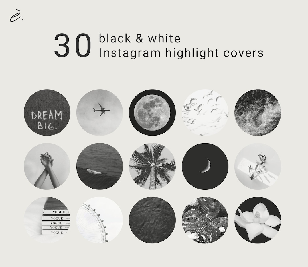 42 Black and White Instagram Highlight Covers. Instant Download Files ...