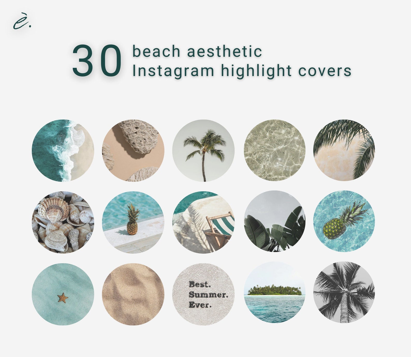 42 Beach Aesthetic Instagram Highlight Covers. Instant Download Files ...
