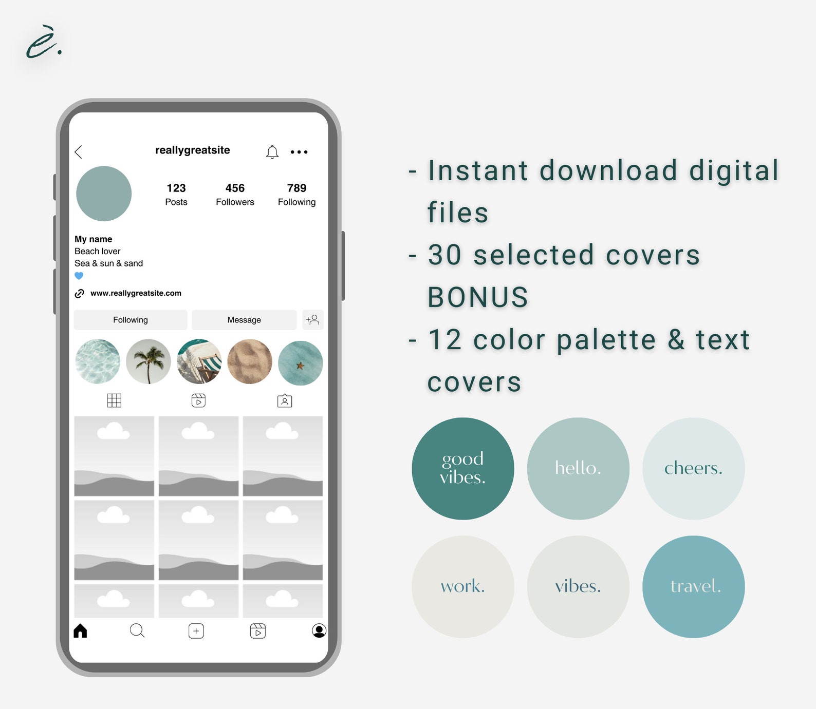 42 Beach Aesthetic Instagram Highlight Covers. Instant Download Files ...