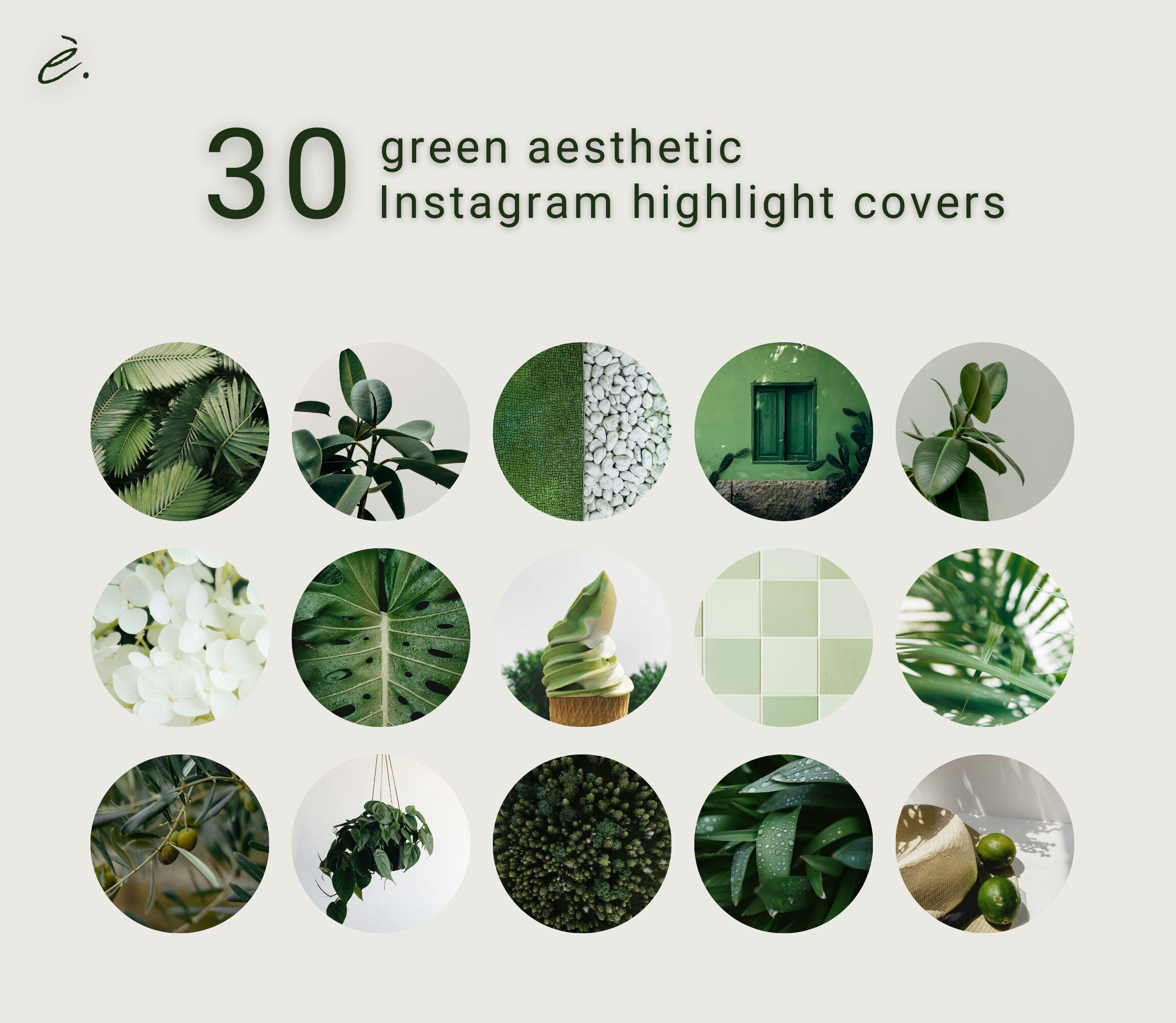 42 Green Aesthetic Instagram Highlight Covers. Instant Download Files ...