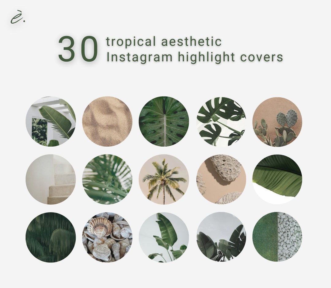 42 Tropical Aesthetic Instagram Highlight Covers. Instant Download ...