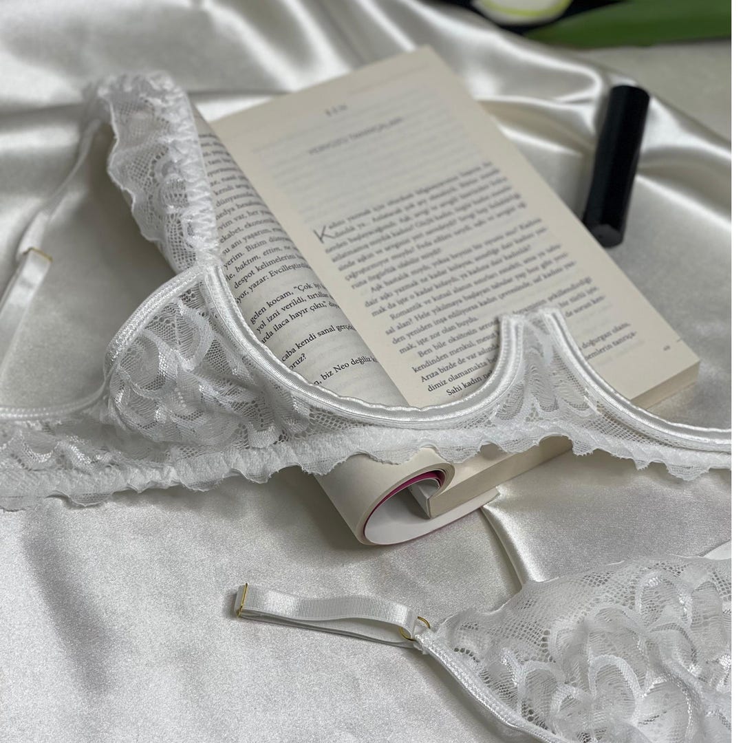 Sheer Bra / Sissy Panties / White Lace Lingerie Set / Open Cup Bra / No ...