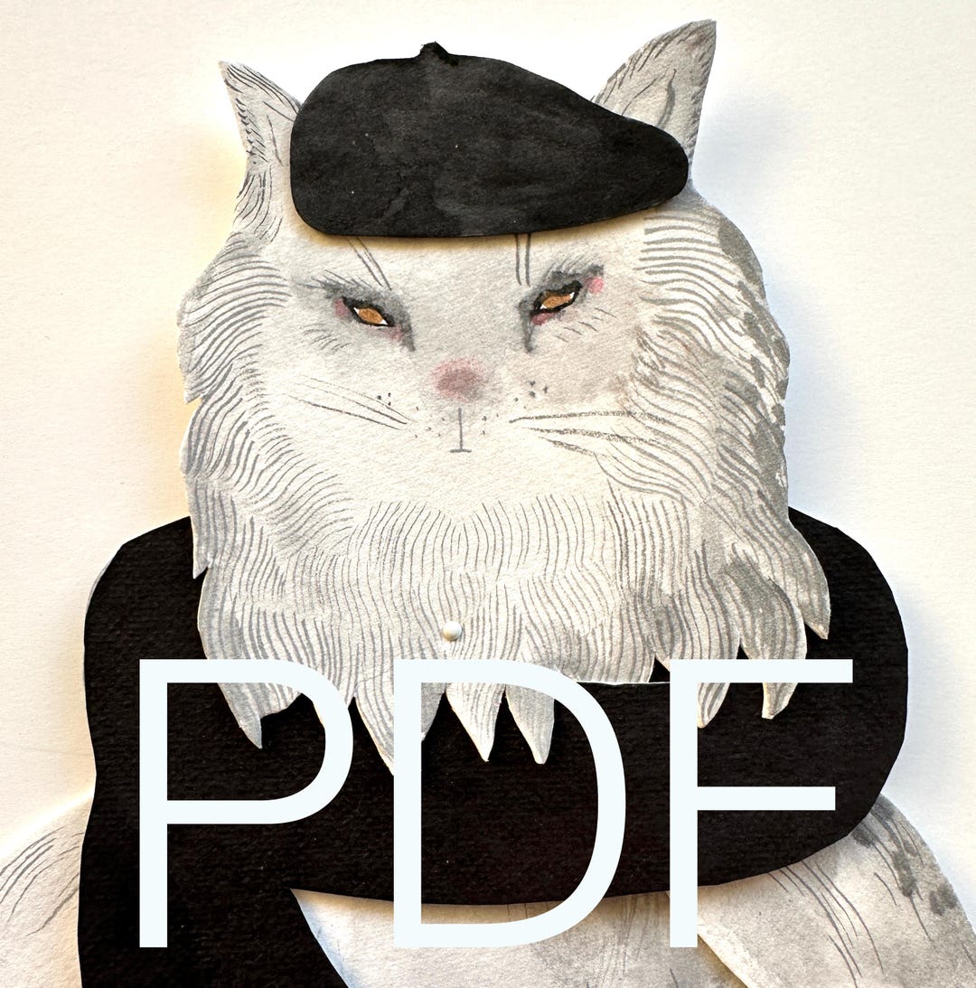 PDF Beret Wearing Bandit Cat / DIY Instant Download Kit - Etsy
