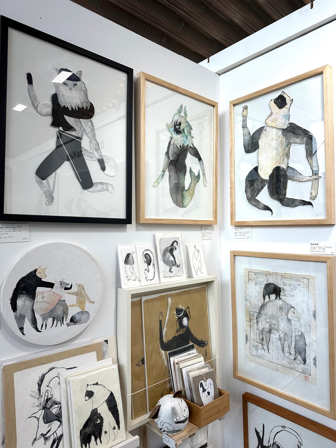 Bandit Cat in Beret / Original Paper Doll Articulated / Hinged Beasts ...