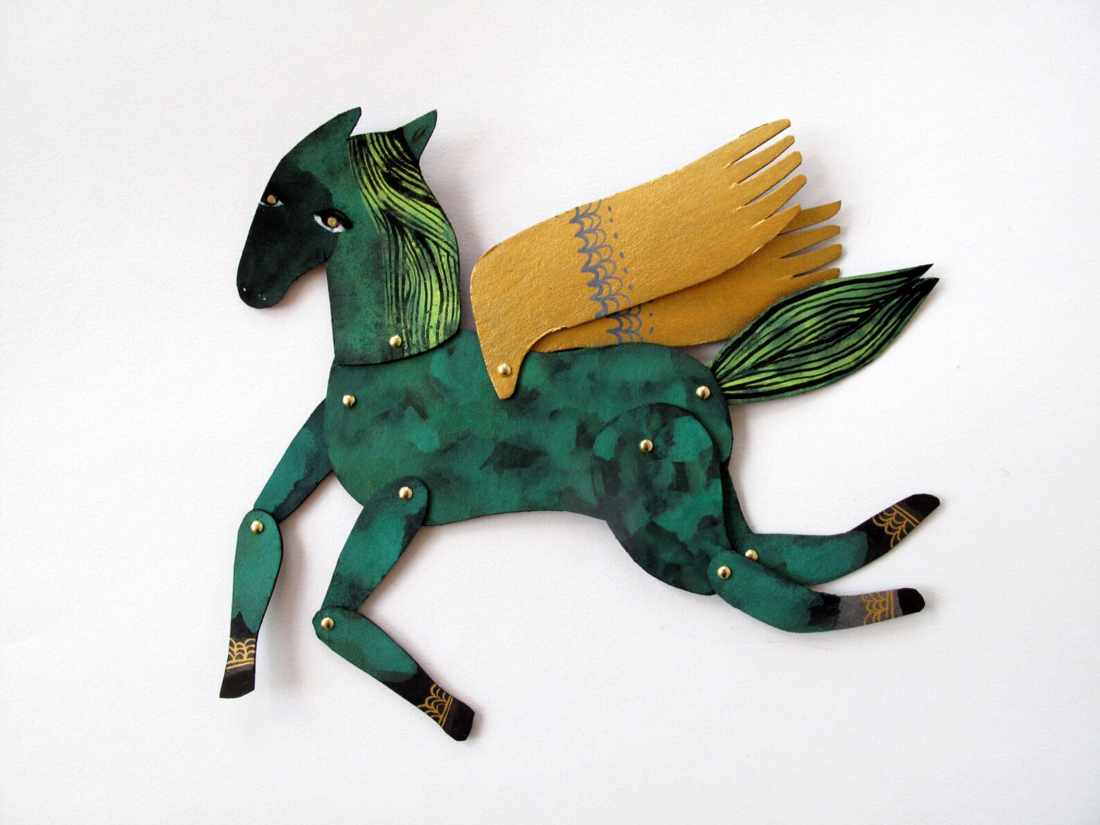 Four Winged Mini Horses / Instant Download PDF / Hinged Beasts | Etsy