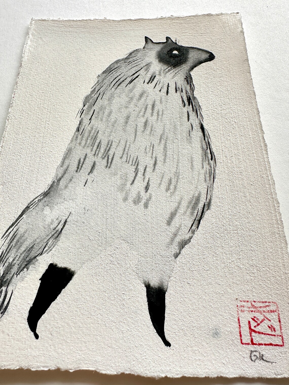 The Observer / Original / Small Painting Cotton Rag Paper - Etsy