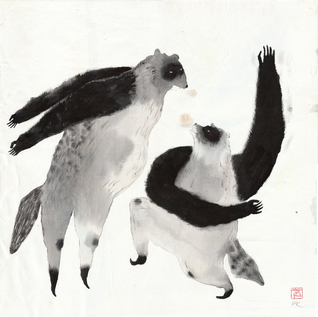 Tanuki Party 7 / Original / Painting on Canvas - Etsy