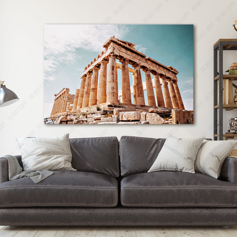 The Parthenon Acropolis, Athens Greece Canvas Wall Art Print Iconic Posters Prints Paintings ...