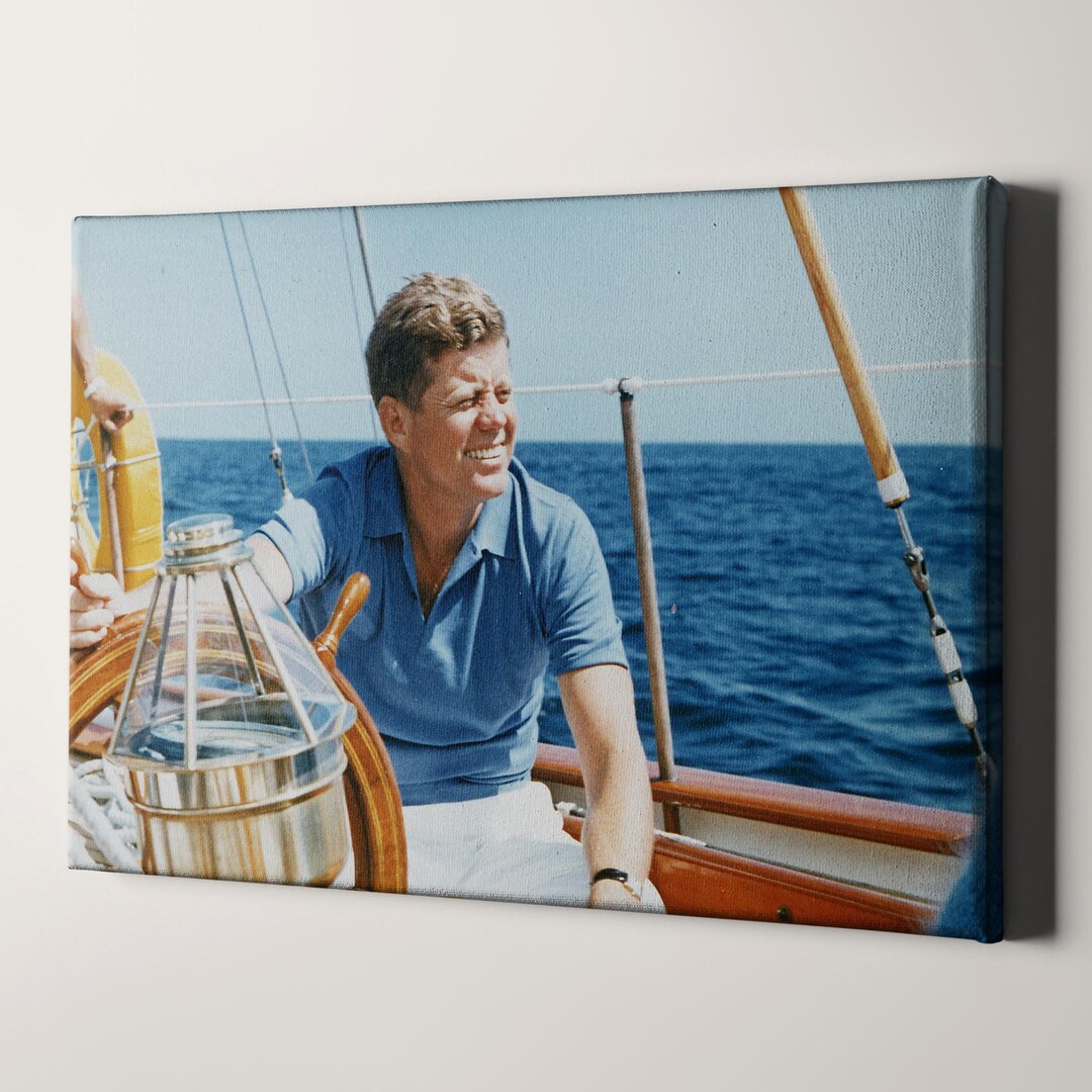 John F Kennedy (JFK) Sailing in Cape Cod | Canvas Wall Art | Iconic ...